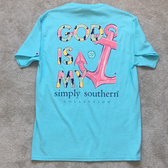Simply Southern | Tops | Nwt Simply Southern Blue Tshirt Size Medium ...